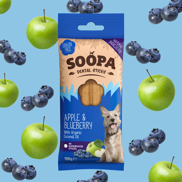 Apple & Blueberry Dental Sticks | Soopa Pets