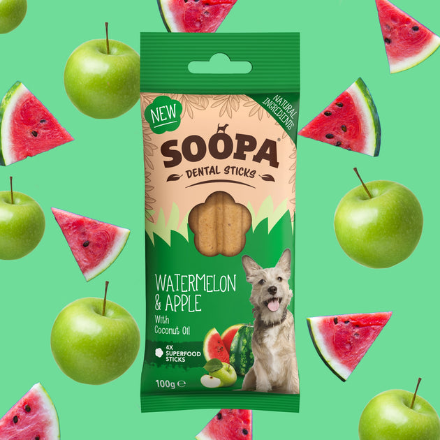 Watermelon & Apple Dental Sticks | Soopa Pets