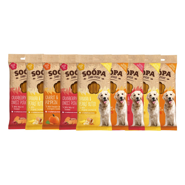Mixed Jumbo Dental Sticks 170g - 9 Pack | Soopa Pets